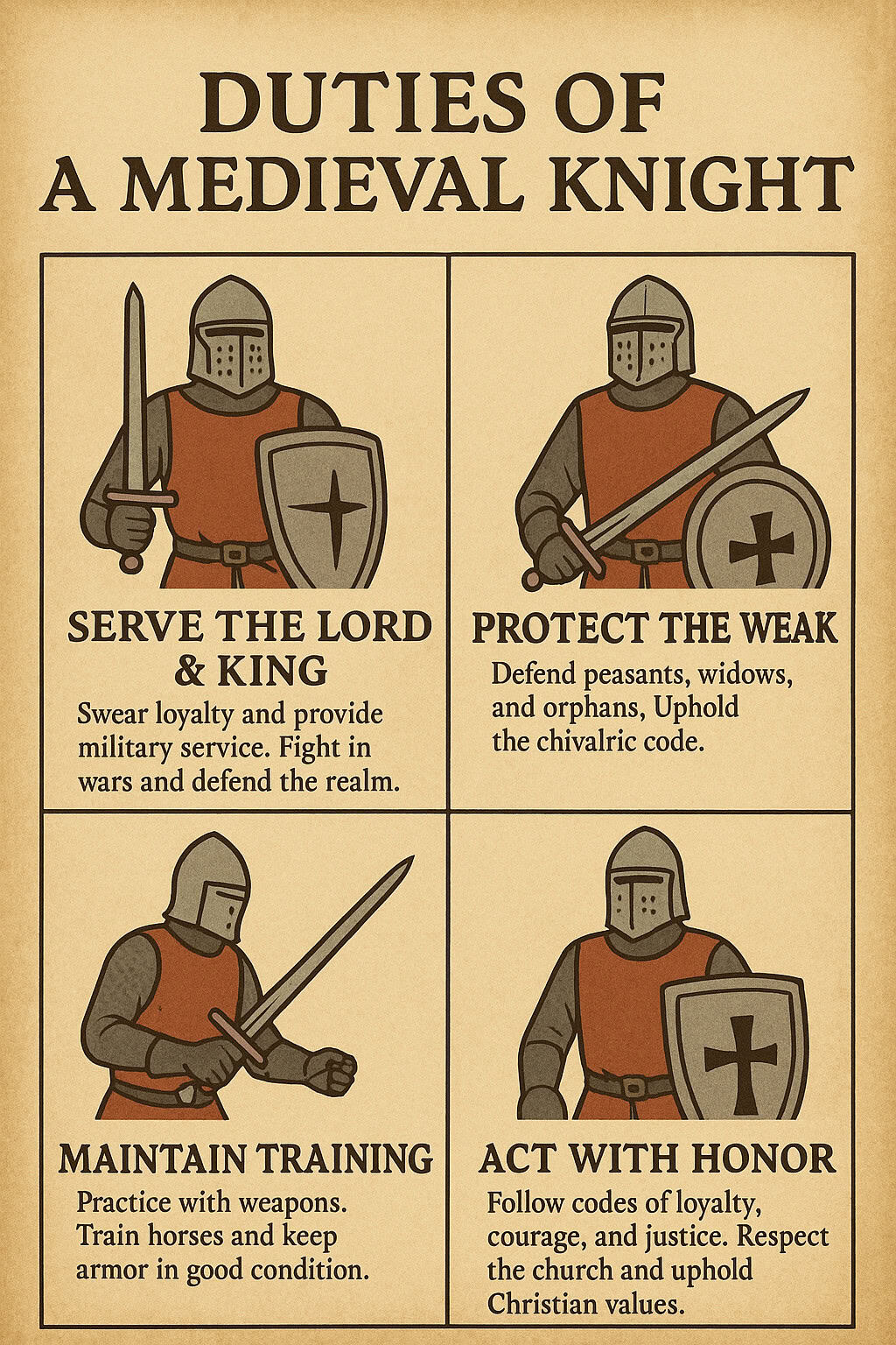 Duties Of Medieval Knights: Loyalty, Warfare & Chivalry